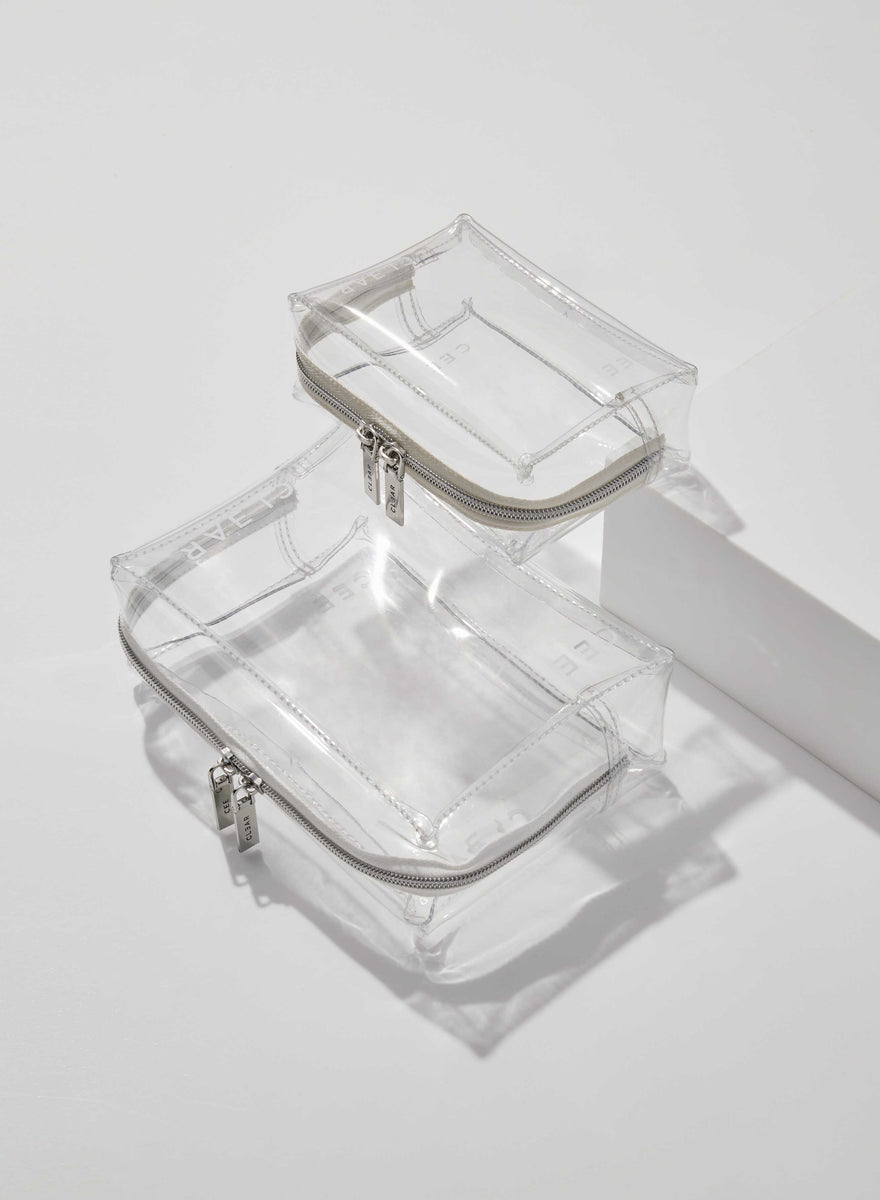CLEAR SMALL + MINI COSMETIC CASE DUO – CEE CLEAR